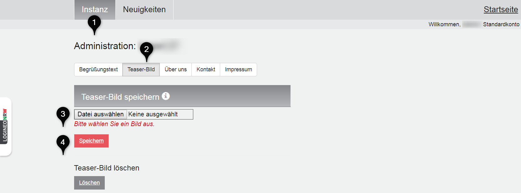 Startseite: Anpassen des Teaser-Bilds: Das Teaser-Bild einbinden | Netzwerk-Moodle